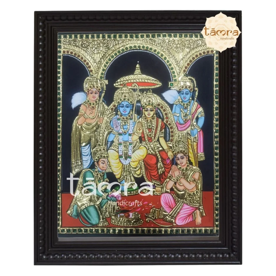 Tanjore Painting - Ram Darbar - Tamra Handicrafts