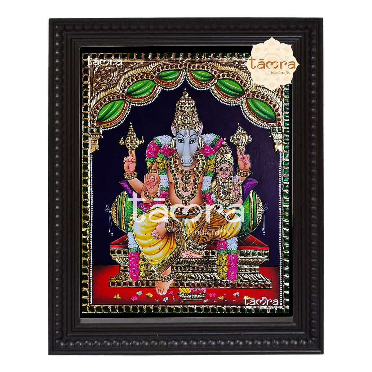 Buy Hayagreeva Lakshmi Tanjore Painting From Tamra Handicrafts