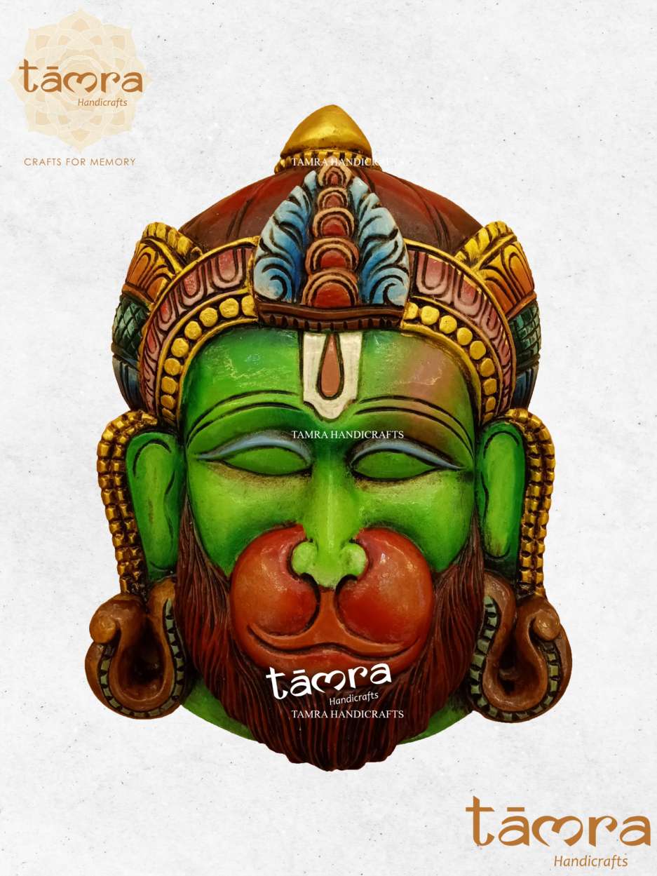 Buy Handcrafted Wooden Hanuman Wall Mask From Tamra Handicrafts