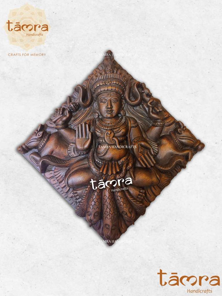 Buy Handcrafted Wooden Shiva Wall Panel From Tamra Handicrafts